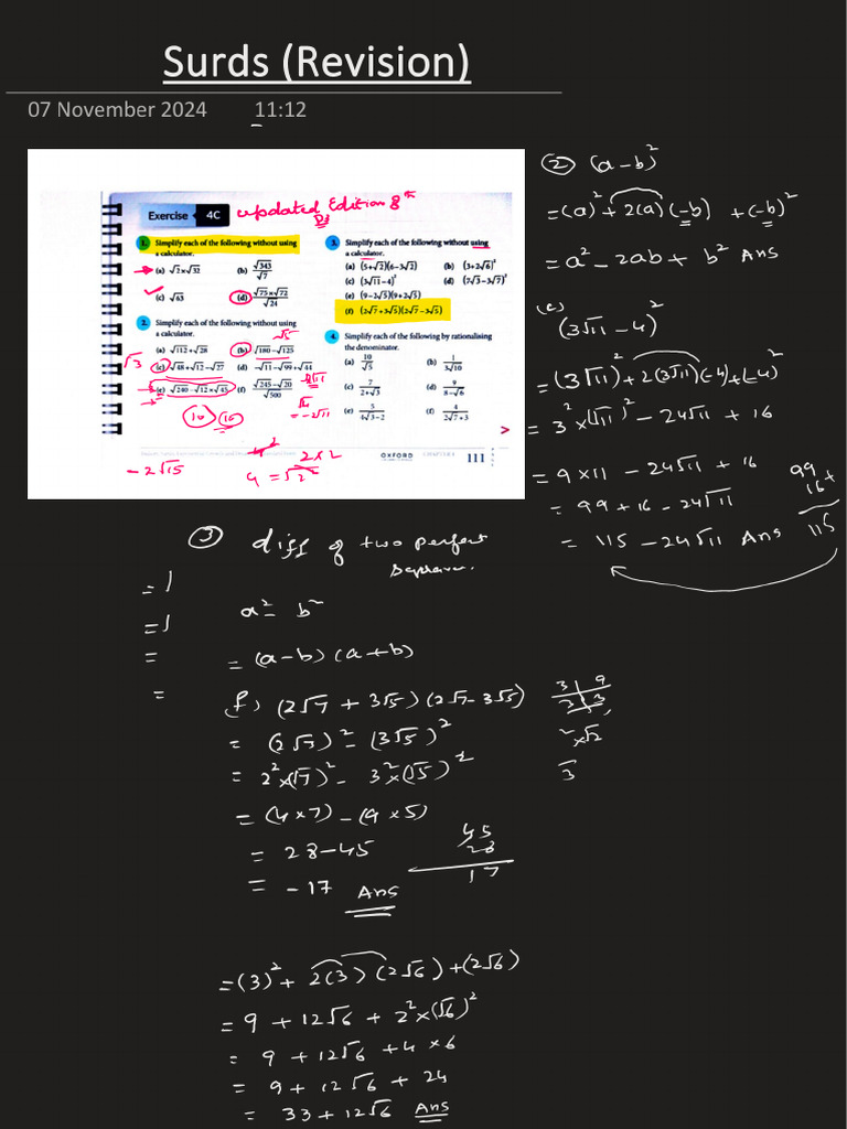 Surds (Revision) 1 | PDF