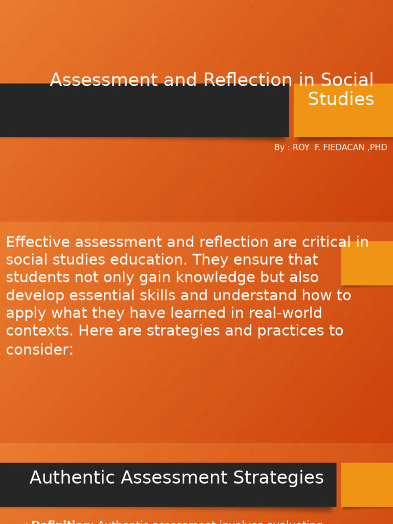 Assessment and Reflection in Social Studies | PDF | Reflective Practice ...