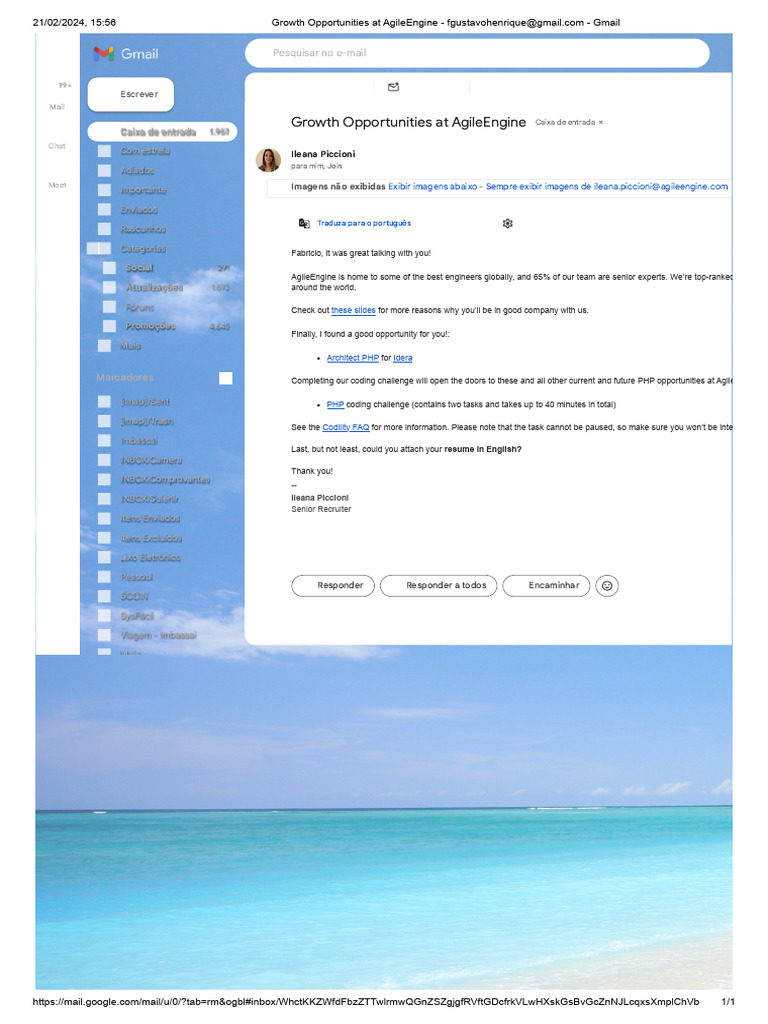 Growth Opportunities at AgileEngine - Fgustavohenrique@Gmail - Com - Gmail | PDF | Alphabet Inc ...