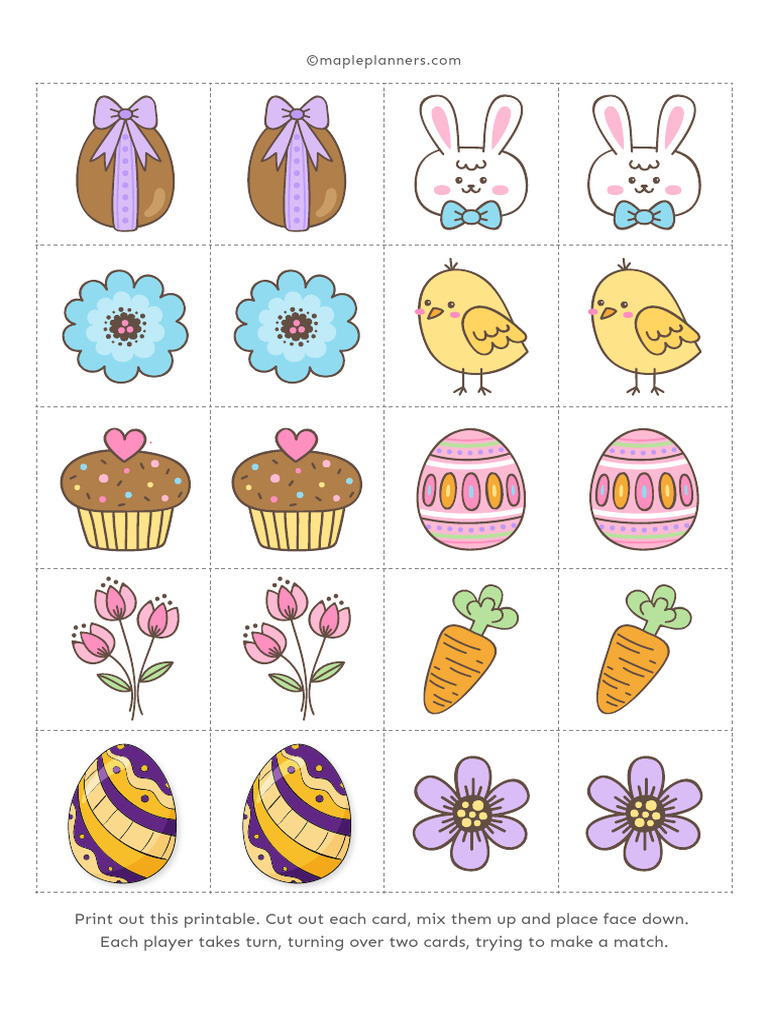 Free Printable Easter Memory Games | PDF