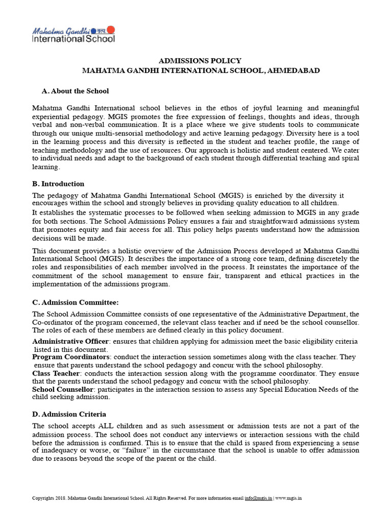 Admission Policy | PDF | University And College Admission | Pedagogy