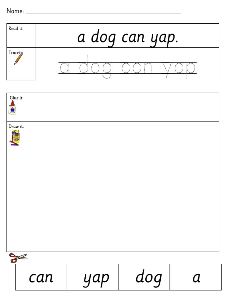 Ditty 2 A Bad Dog Cut and Paste | PDF