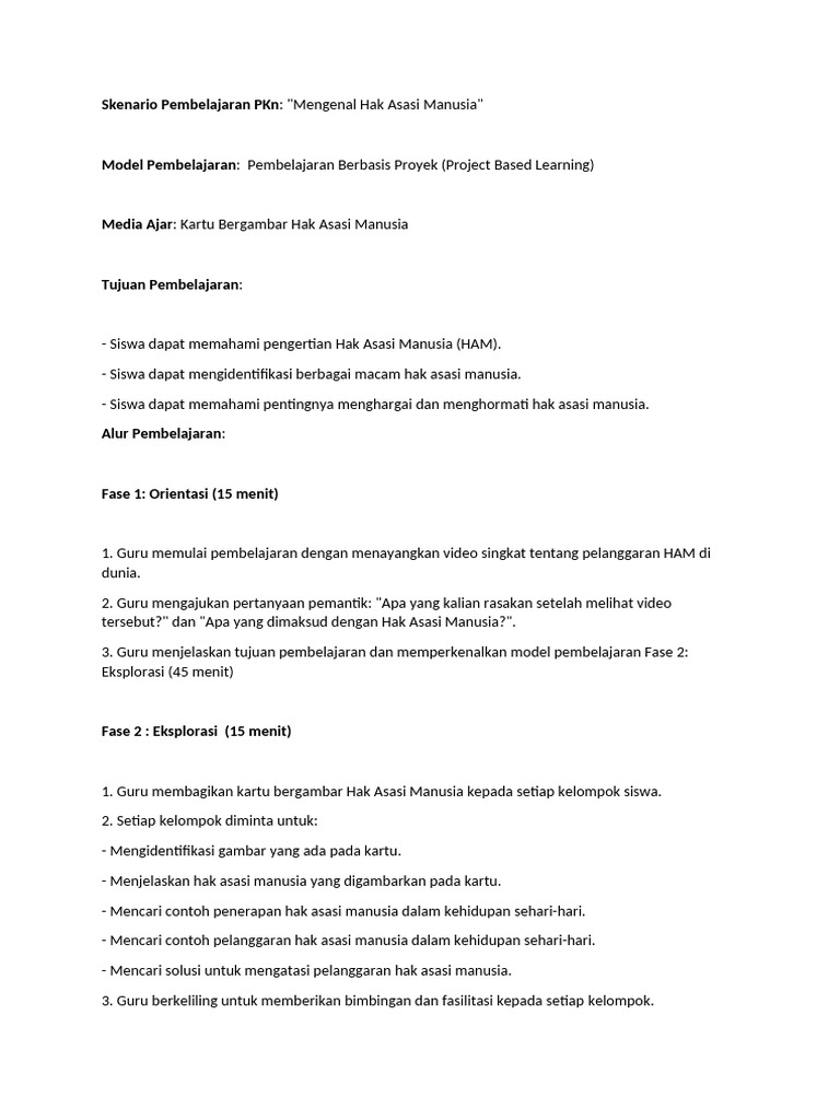 Pembelajaran HAM dengan PBL | PDF | Ilmu Sosial | Seni