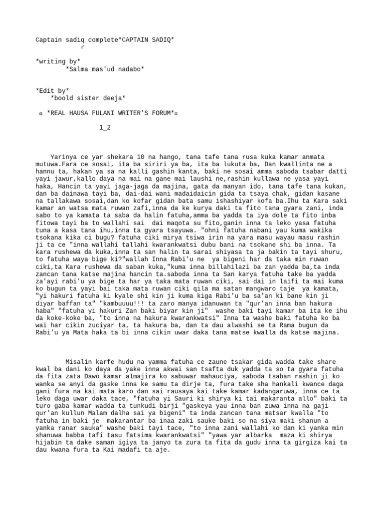 Captain Sadiq Complete | PDF