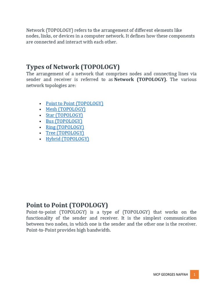 NETWORK TOPOLOGY | PDF | Network Topology | Computer Network