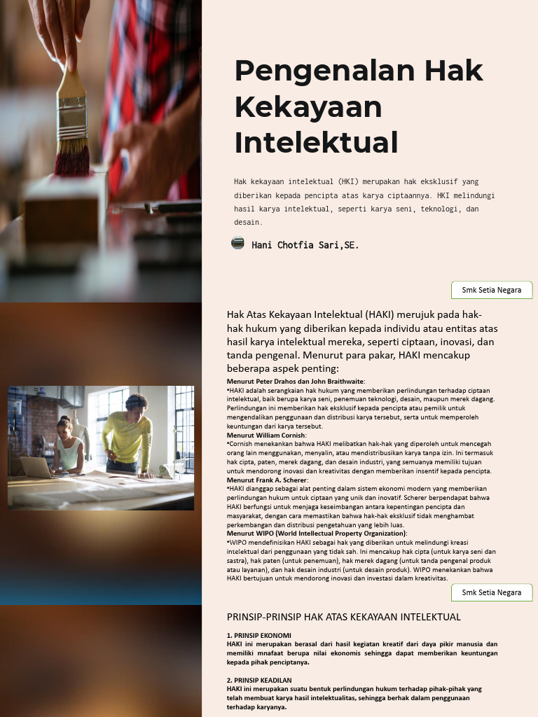 Pengenalan Hak Kekayaan Intelektual MB Hani | PDF