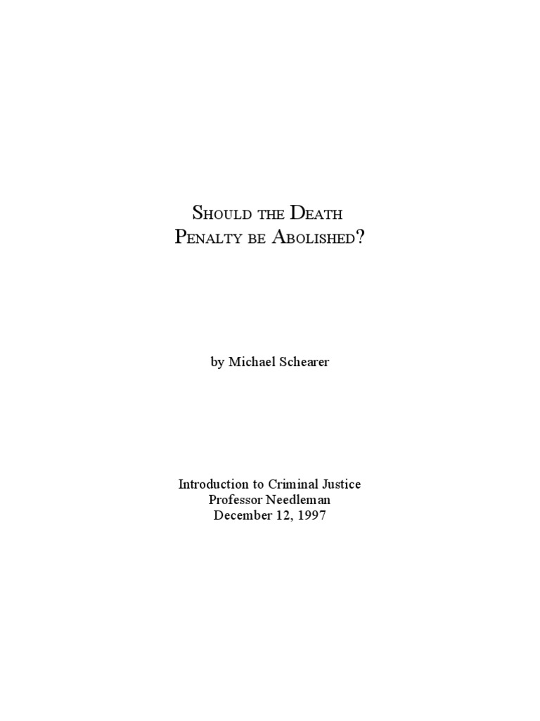 Should The Death Penalty Be Abolished? | PDF | Capital Punishment ...