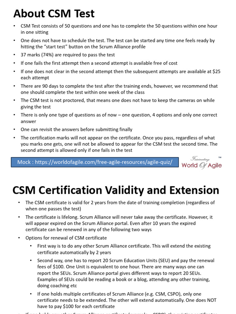 Exam Instructions and Certification Validity | PDF