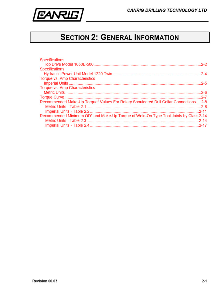 Sec 2 | PDF | Drill | Horsepower