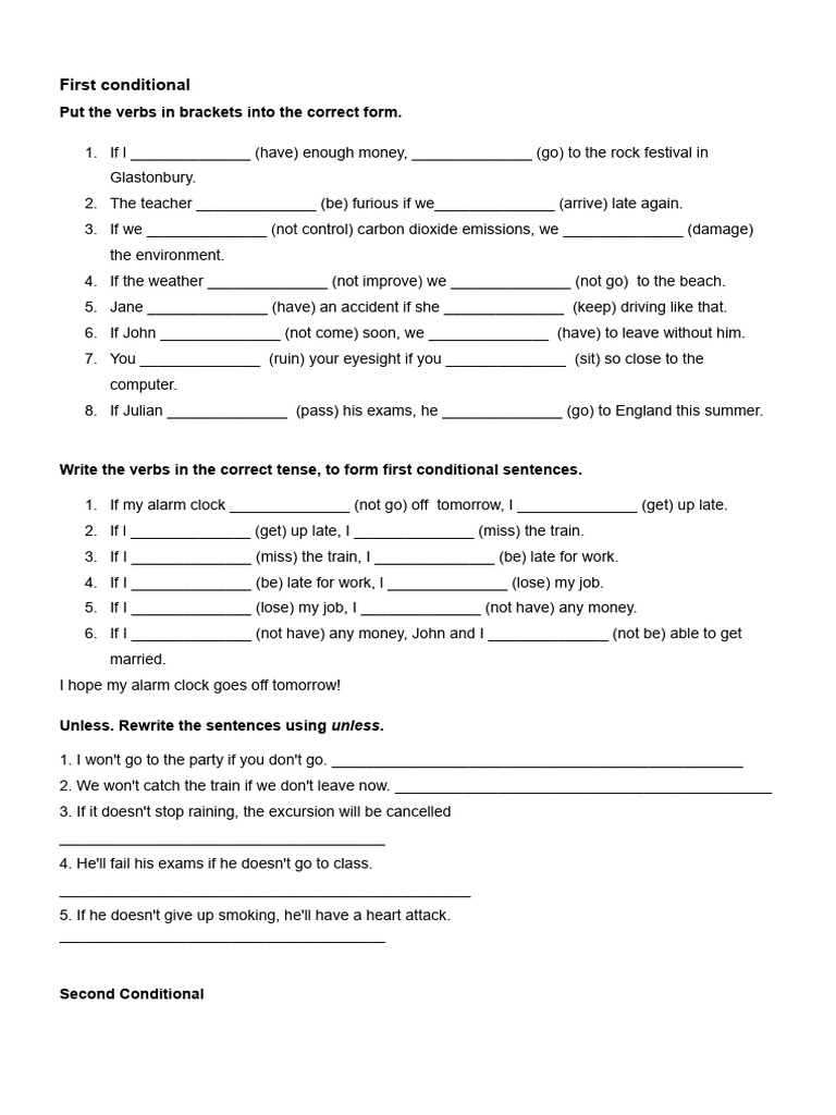 Conditionals 01 Pdf 