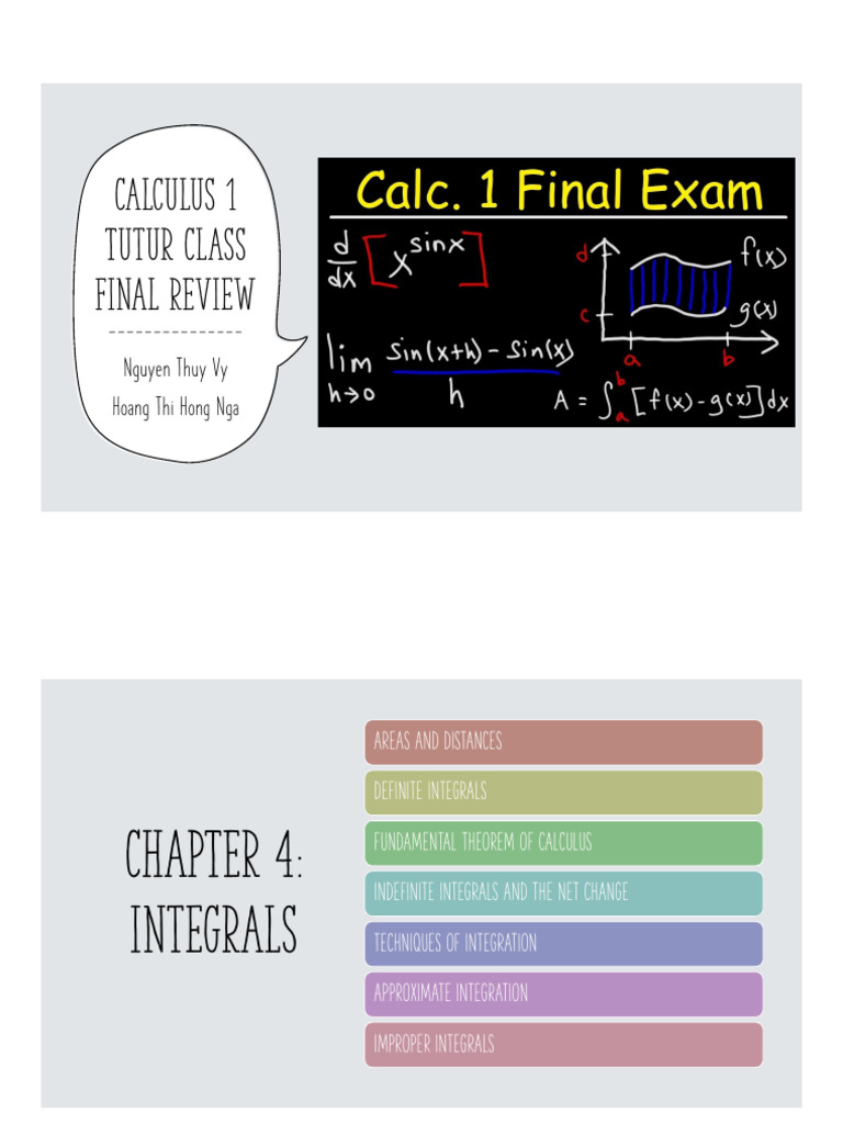 Ta Cal 1 - Final Review | PDF