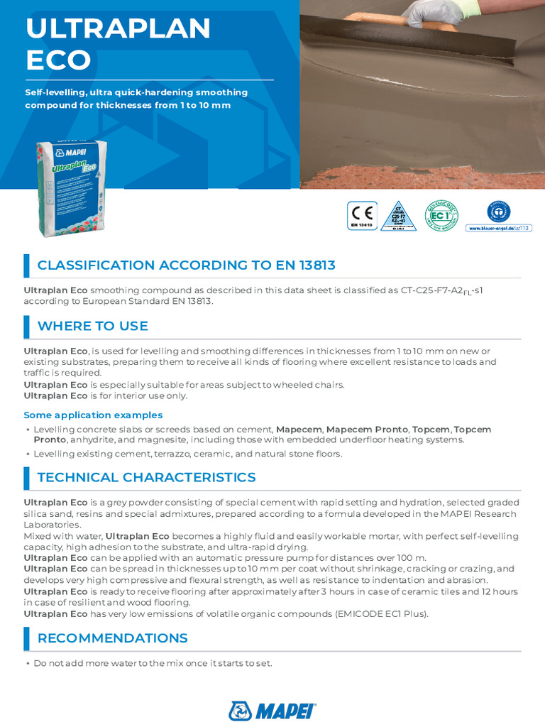 1 00513 Ultraplan-Eco en | PDF | Concrete | Cement