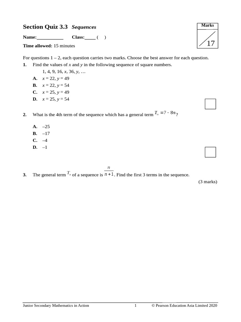 1A03 - Section 3 Quiz - E | PDF