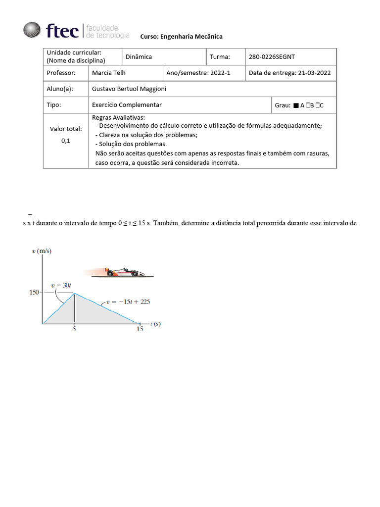 Exercício Complementar - Gustavo Bertuol Maggioni | PDF