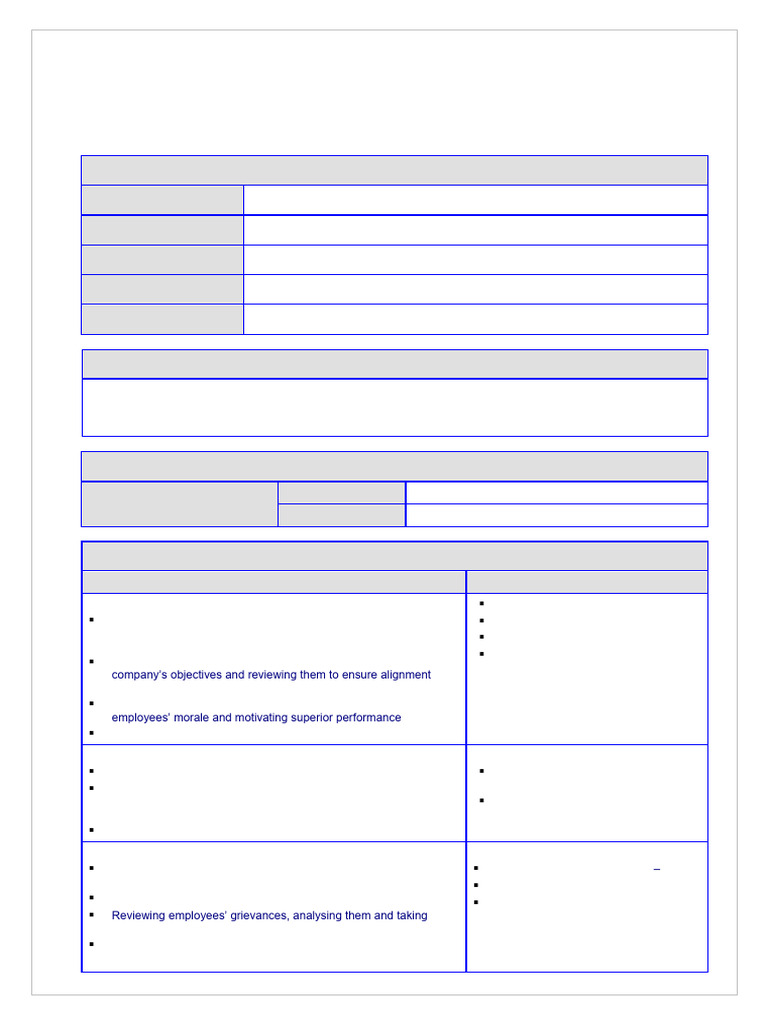 HRBP Job Description | PDF | Human Resources | Employment