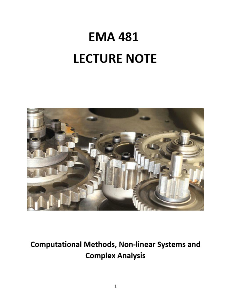 Ema 481 Lecture Note | PDF | Partial Differential Equation | Differential Equations
