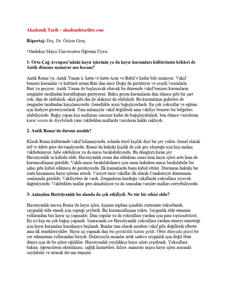 Orta Cag Avrupasinda Hayir Isleri | PDF