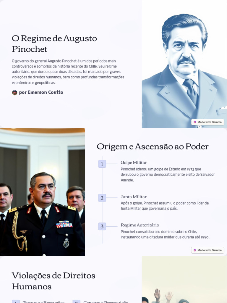 Regime Pinochet: Violências e Legado | PDF | Augusto Pinochet | Chile