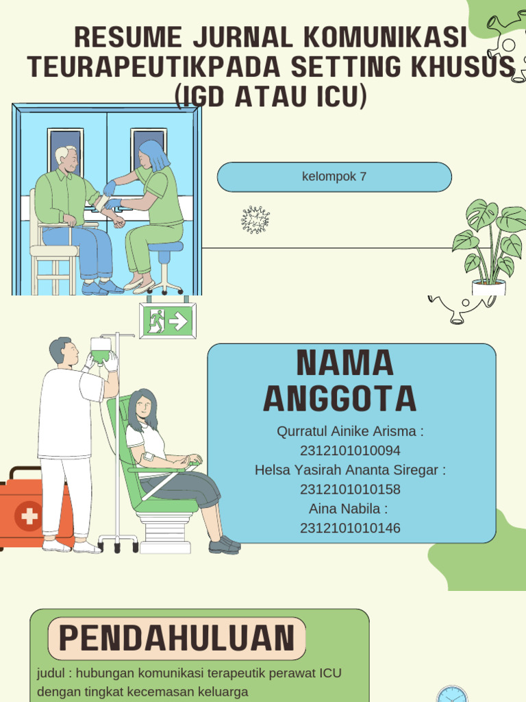 KELOMPOK 7 Komunikasi Terapeutik Pada Pasien ICU DAN IGD | PDF | Pengembangan Diri