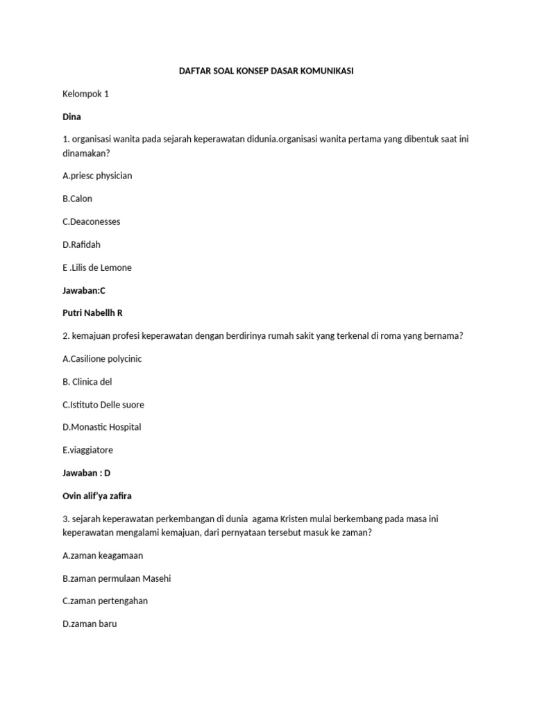 Daftar Soal KDK 1B TK 1 | PDF