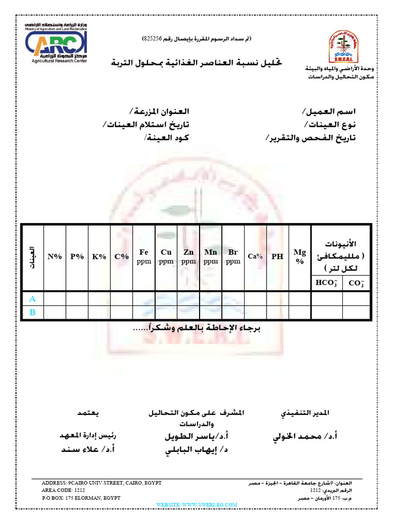 MG % PH BR MN ZN Cu Fe C% P% N%: PPM PPM PPM PPM PPM | PDF