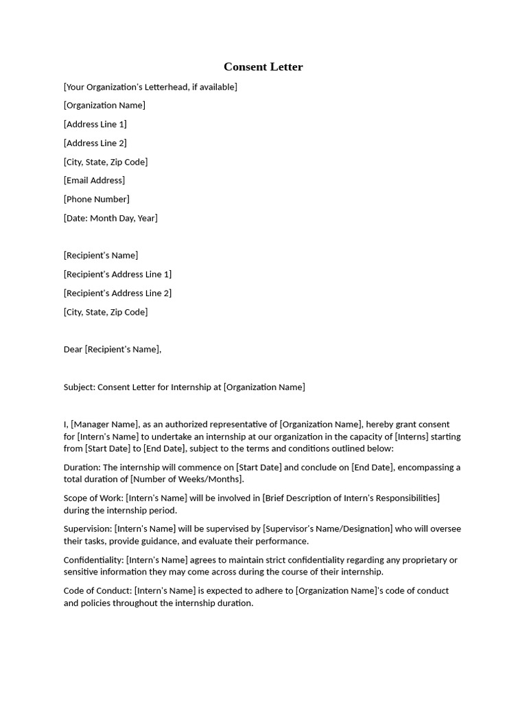 Consent Letter | PDF | Career & Growth
