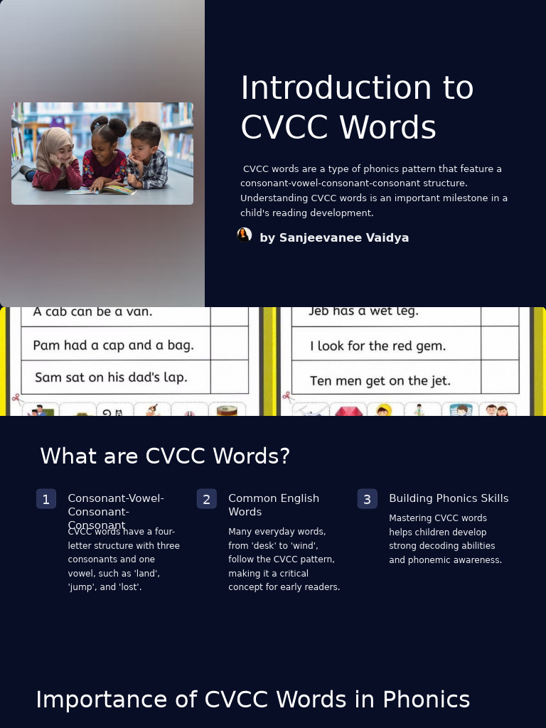 Introduction To CVCC Words | PDF | Phonics | Cognitive Science