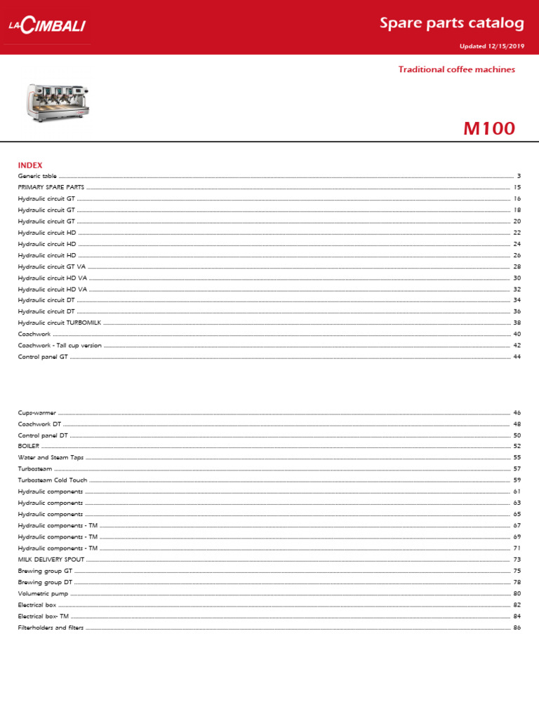Cimbali Trad M100 M100 en | PDF | Tap (Valve) | Boiler