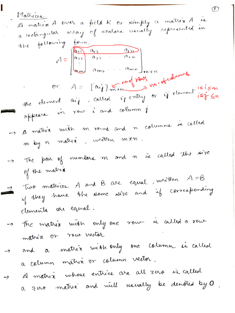 Matrices Definition Examples | PDF