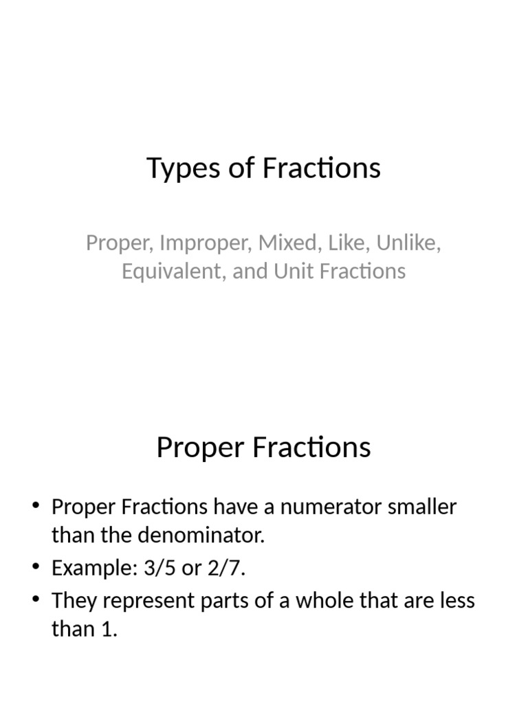 Understanding Types of Fractions | PDF