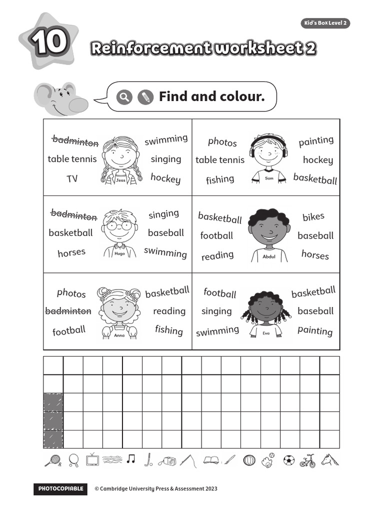Kids' Box Level 2: Reinforcement Worksheet | PDF