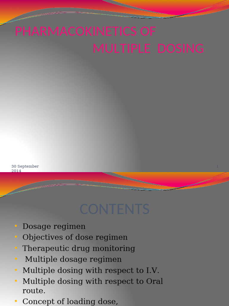 5 Pharmacokinetics of Multiple Dosing | PDF | Chemistry | Dose ...