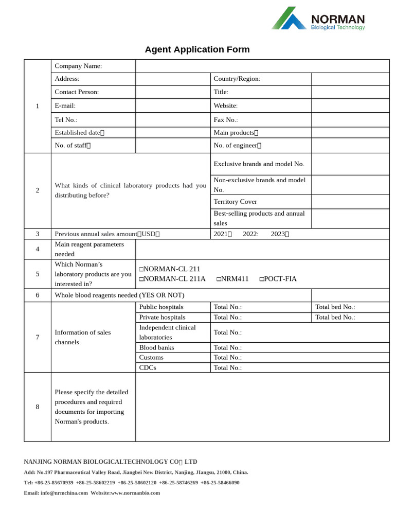 Agent Application Form-Norman | PDF | Sales | Health Care