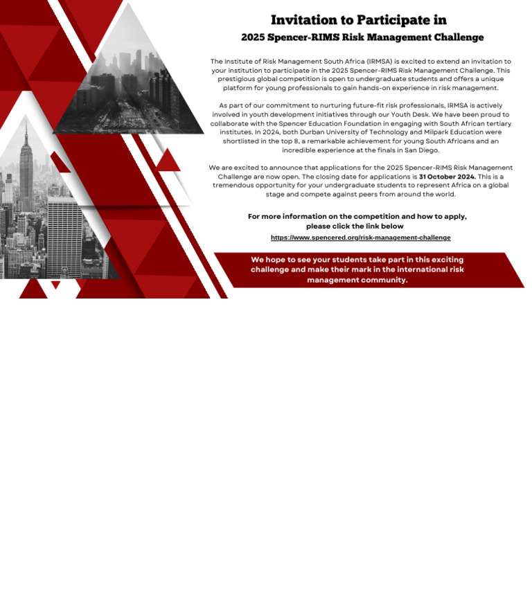 Invitation To Participate in The 2025 Spencer-RIMS Risk Management ...