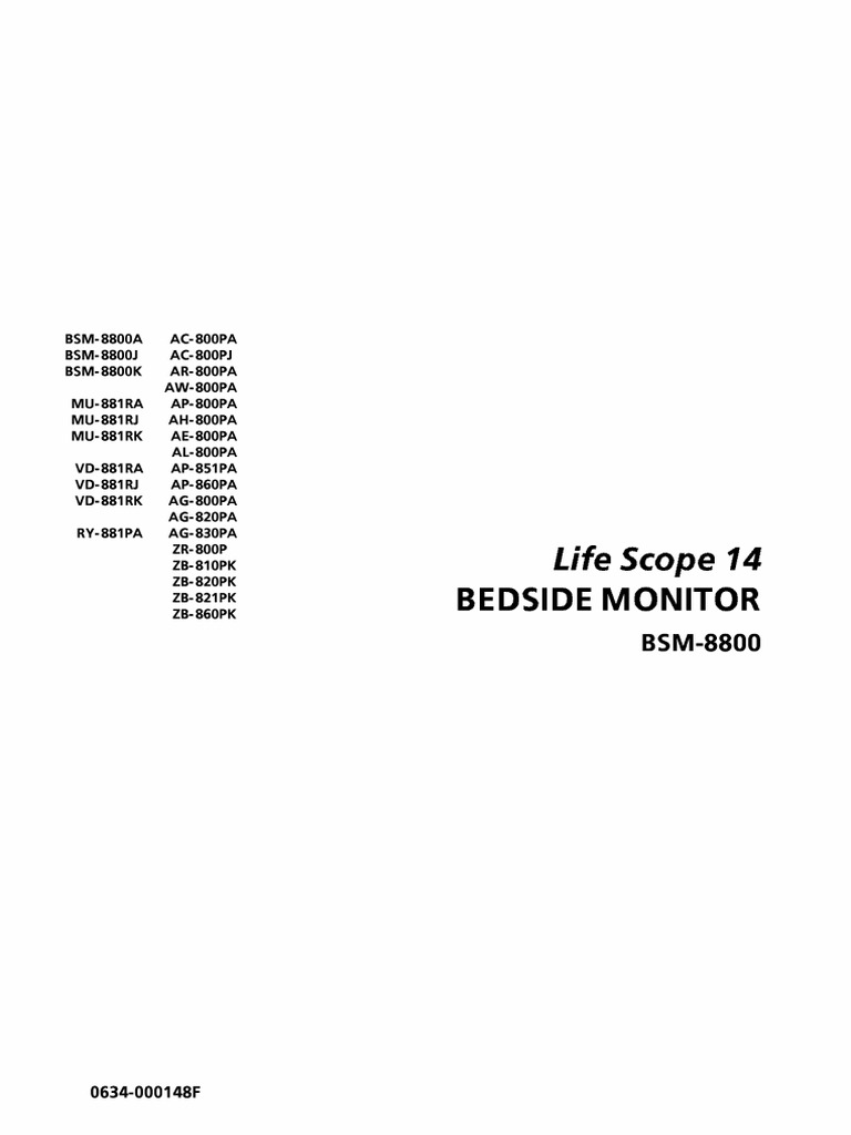 Nihon-Kohden BSM-8800 Bedside Monitor - Service Manual | PDF