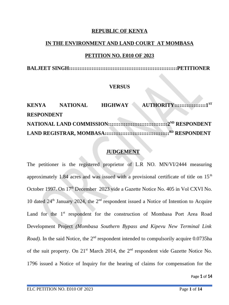 Mombasa Southern Bypass and Kipevu New Terminal Link Road | PDF ...