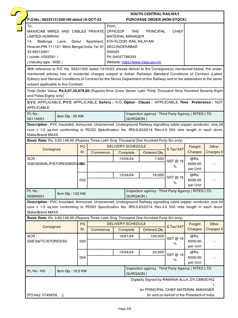 24 Core Cable | PDF | Value Added Tax
