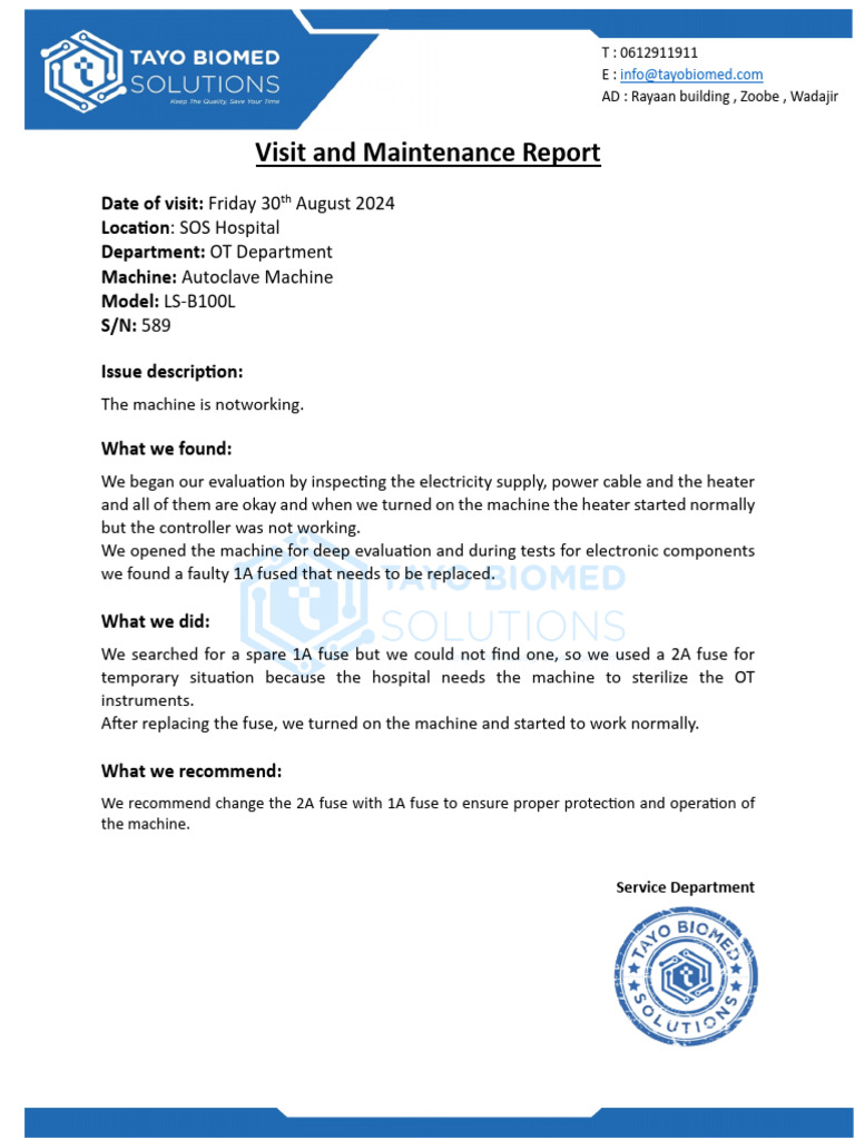 SOS Hospital Report | PDF