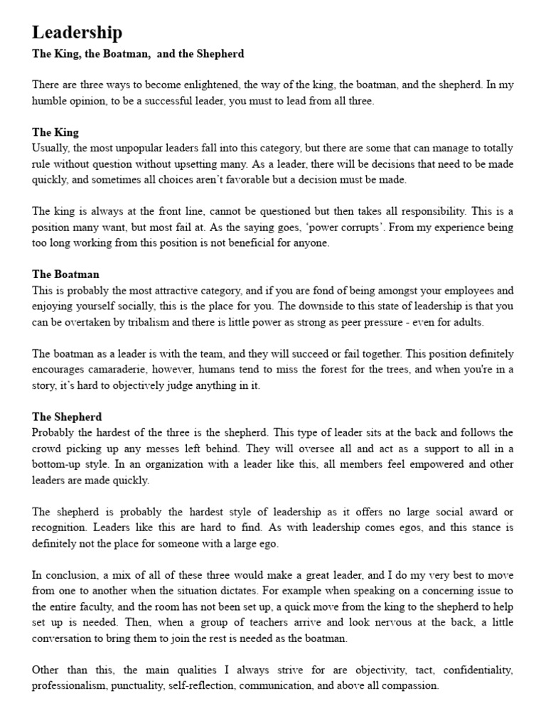 Philosophy of Leadership | PDF | Leadership | Social Psychology