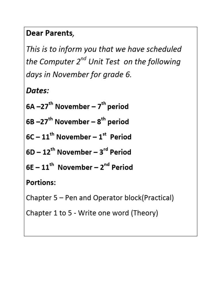 Dear Parents STD 6 1730181372 | PDF | Teaching Methods & Materials