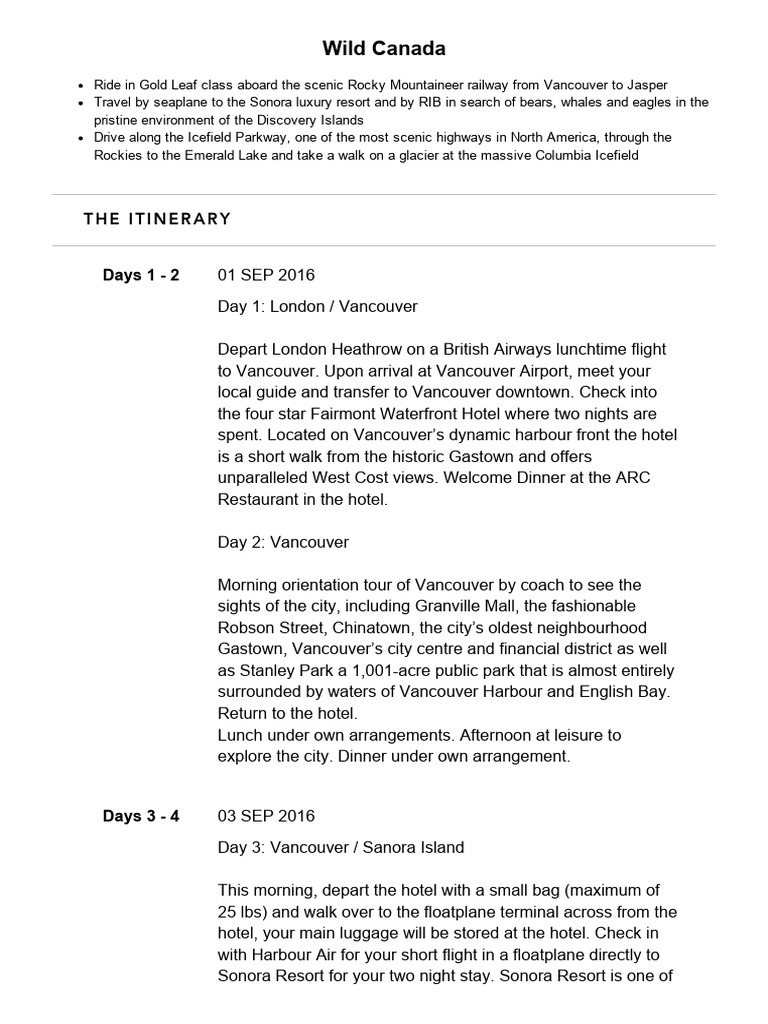 Wild Canadadf DFGD FGD FGD FG | PDF | Vancouver