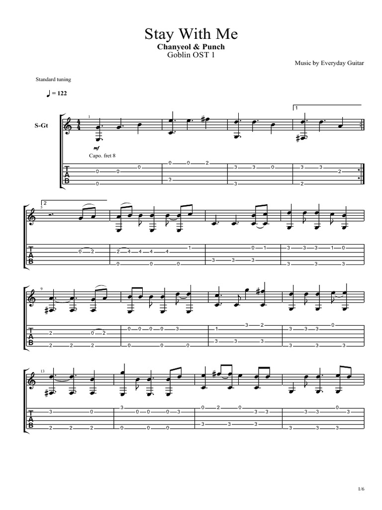 Stay With Me Chords - Goblin OST | PDF | Guitar Family Instruments ...