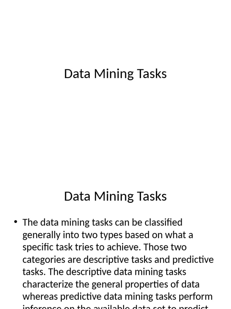 Data Mining Tasks | PDF | Statistical Classification | Time Series