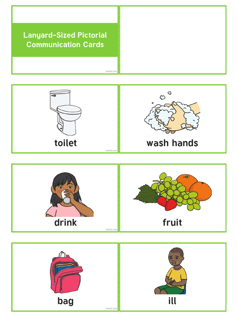 Pictorial Communication Cards Guide | PDF