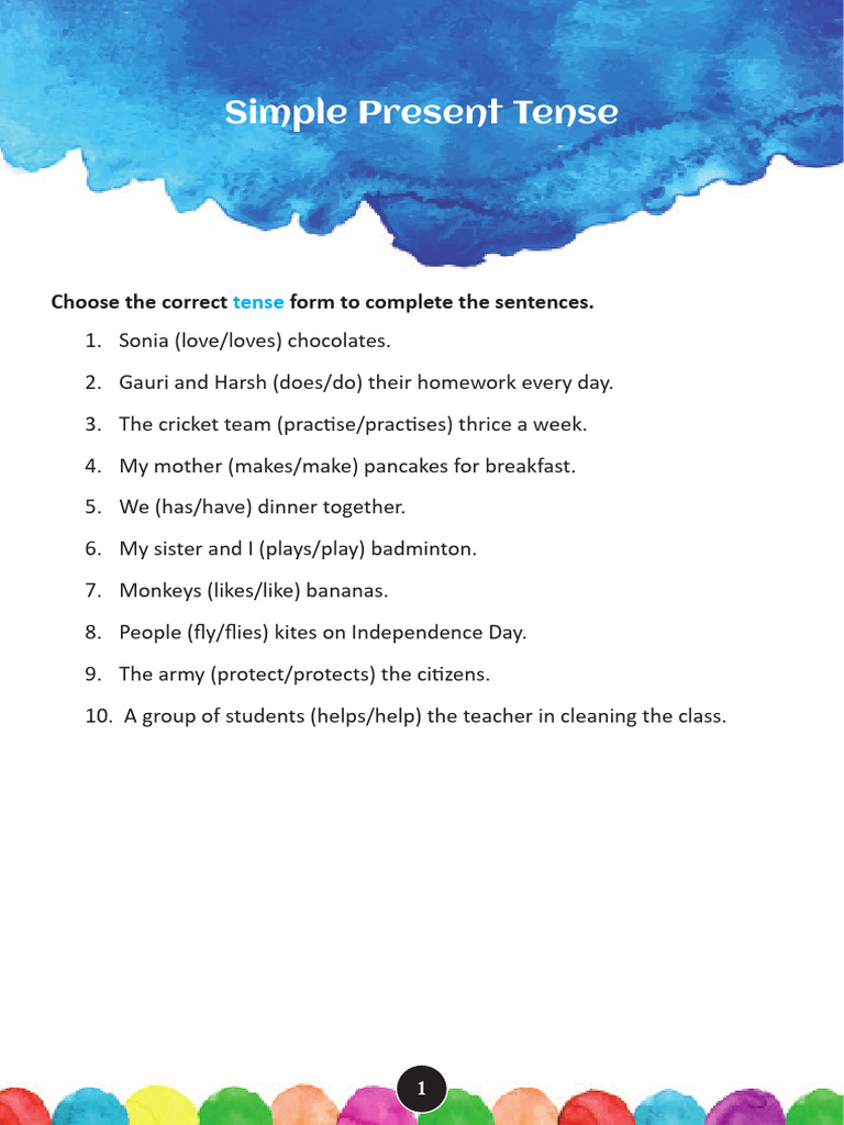 Simple Present Tense - 2 | PDF | Language Arts & Discipline