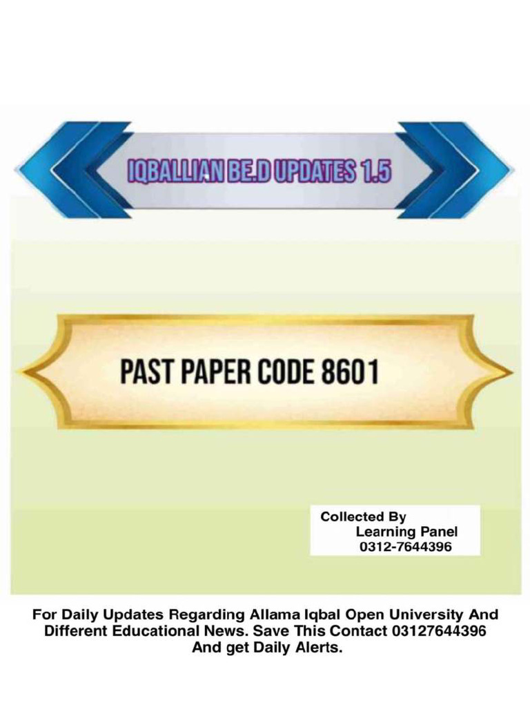 8601 To 8606 1st Semstr All Past Papers | PDF