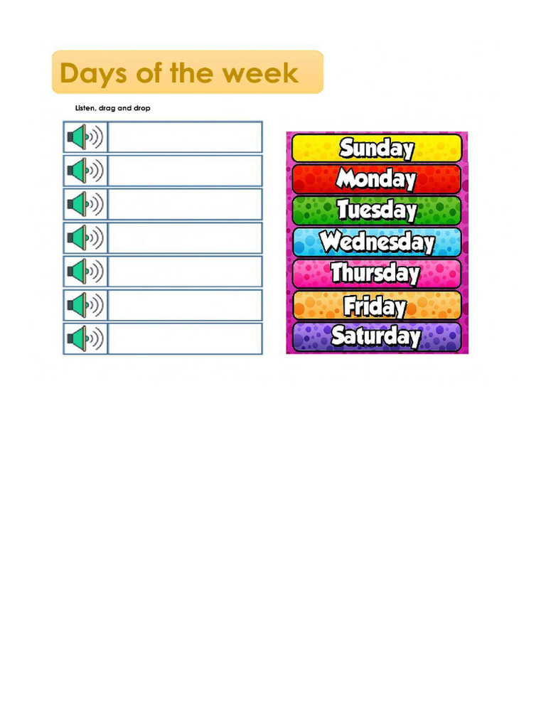 Days of The Week | PDF