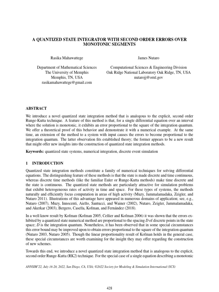 2023 A Quantized State Integrator With Second Order Errors Over Monotonic Segments Pdf