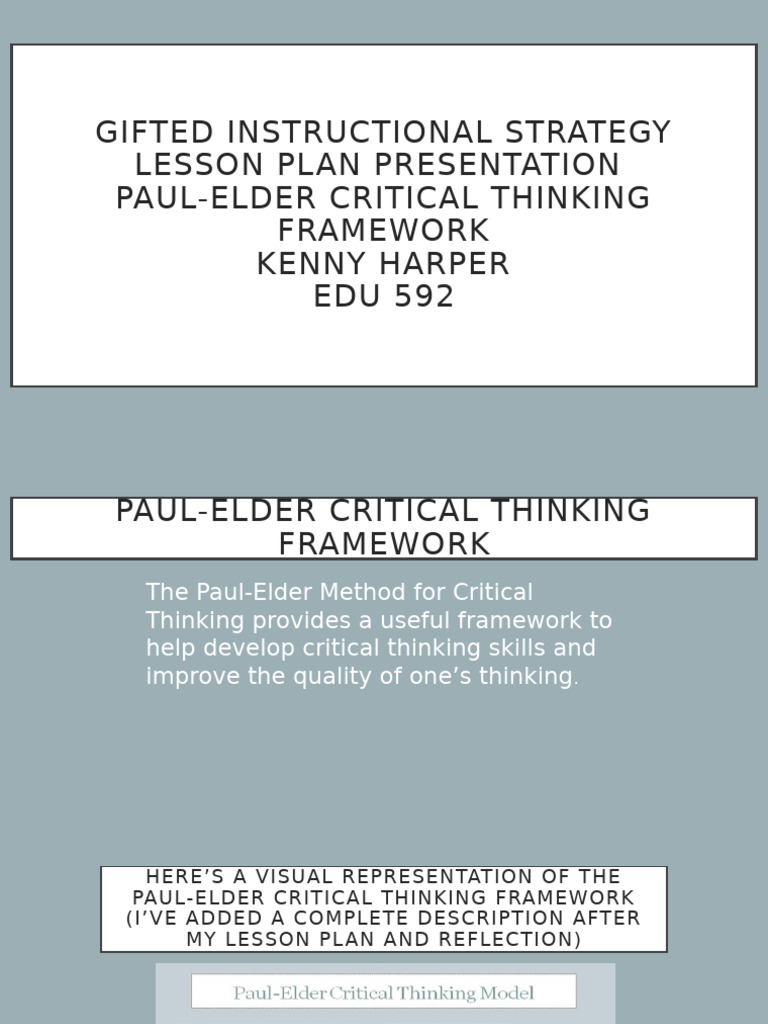Paul-Elder Critical Thinking Framework | PDF | Thought | Critical Thinking