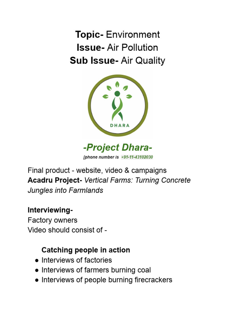 GP Team Project - Air Quality Levels (DHARA) | PDF | Air Pollution ...